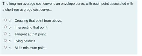 solved the long run average cost curve is an envelope curve