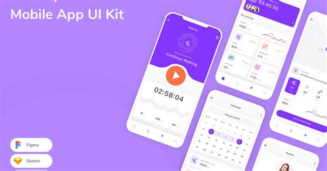 activity tracker mobile app ui kit ux and ui kits ft personal