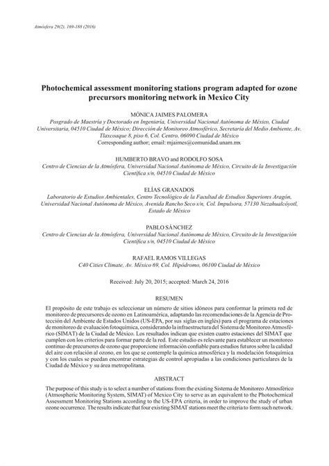 Pdf Photochemical Assessment Monitoring Stations Program Adapted For