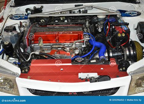 Mitsubishi Lancer Evolution Engine At Neo Classic Car Show In