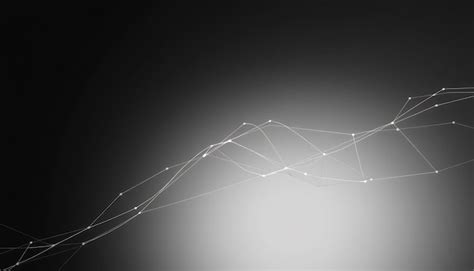 Abstract Digital Network With White Lines And Dots On A Black And White