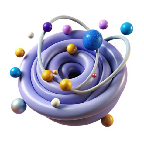 Abstract 3d Render Of Colorful Orbiting Spheres 55535055 Png