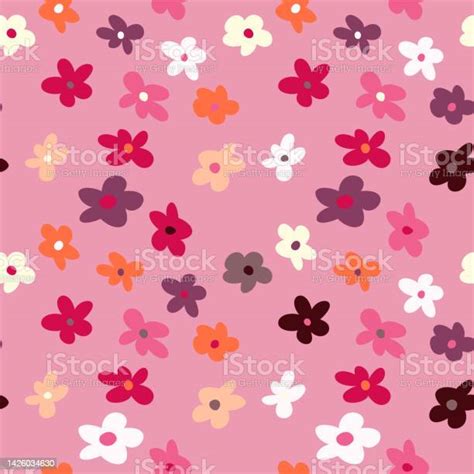 빈티지 벡터 그루비 꽃과 원활한 패턴 현대 요소 양식화 된 꽃 실루엣 표면 디자인 섬유 문구류 포장지 및 커버를위한 추상 예술