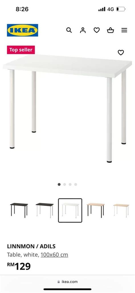 Ikea linnmon table, Furniture & Home Living, Furniture, Tables & Sets ...