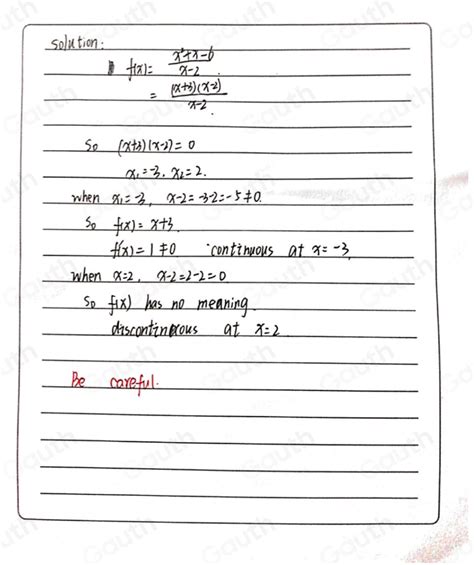 solved at which values of x is the function f x x 2 x 6 x 2
