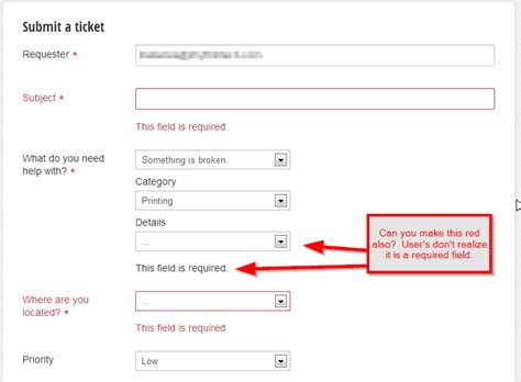 Required Dependent Fields Dont Show In Red When They Are Not Filled In
