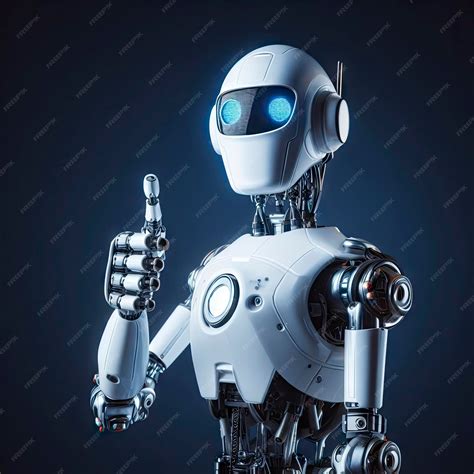 Premium Ai Image Happy Robot Shows Thumbs Up Ai Generative