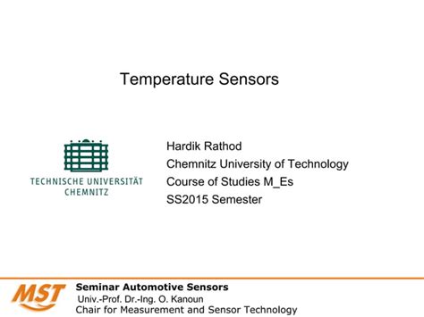 Automotive Temperature Sensors PPT