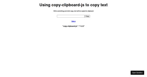copy clipboard js example codesandbox