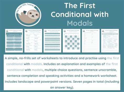 The First Conditional With Modals Esl Worksheets Ppt Version Included Teaching Resources