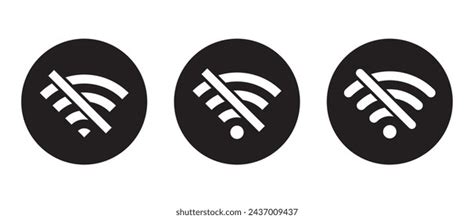 No Wifi Sign Icon Set Wireless Stock Vector Royalty Free 2440281739