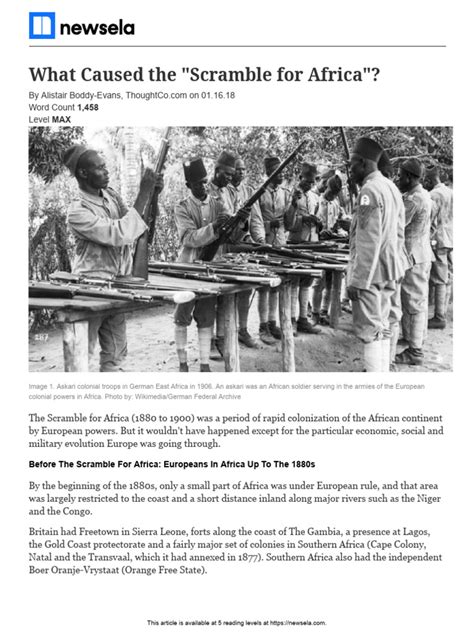 Causes Of The Scramble For Africa Pdf Africa