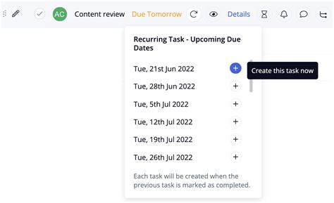 working with repeating tasks support