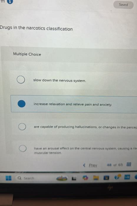 Solved M1drugs In The Narcotics Classificationmultiple
