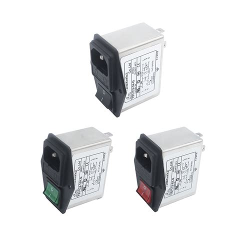 Dual Fuse 220v 10a Iec Inlet Filter Power Entry Module Filter For Audio