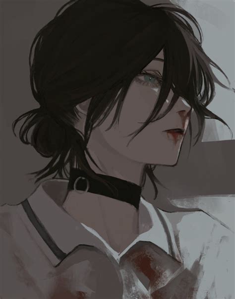 Safebooru 1girl Black Choker Black Hair Blood Blood From Mouth Blood