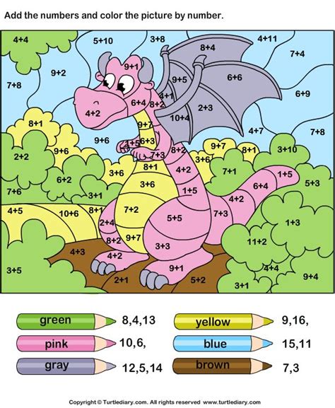 Addition Worksheets Color By Adding Numbers 3 Adding Numbers Printable Christmas Coloring