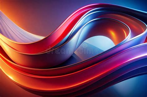 Abstract Modern Design With Glossy Flowing Shapes Warm To Cool Color Palette Dynamic