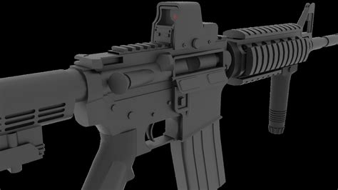 3d Model M4a1 Carbine Vr Ar Low Poly Cgtrader