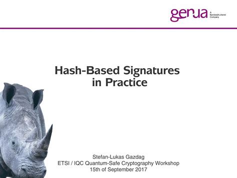 Pdf Hash Based Signatures In Practice Etsi Gazdag Etsi Iqc