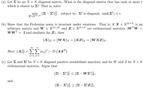 solved a ﻿let Σ ﻿be an n×n ﻿diagonal matrix what is the