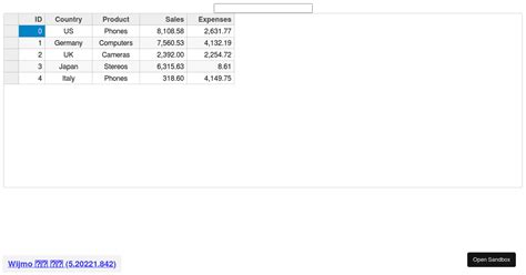 Wijmo Grid Sample UseState Test Codesandbox
