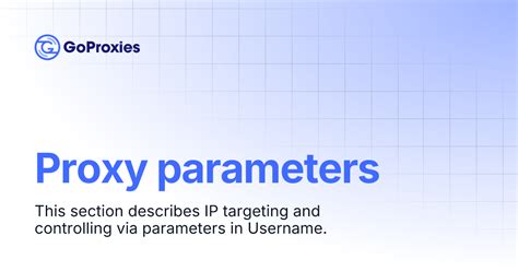 Proxy Parameters Goproxies Documentation