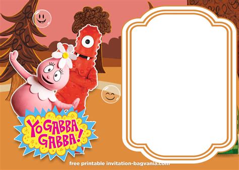 Free Yo Gabba Gabba Invitation Templates Yo Gabba Gabba Wallpaper Yo