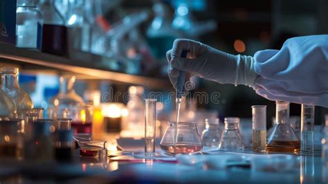 A Scientist Conducting Experiments In A Modern Laboratory Stock Illustration Illustration Of
