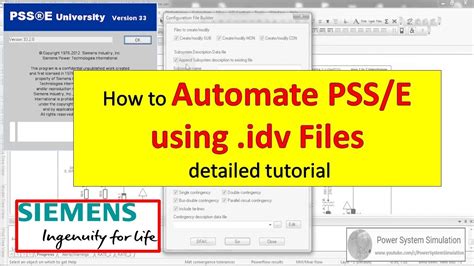 psse tutorial 14 automation of pss e using idv files automate