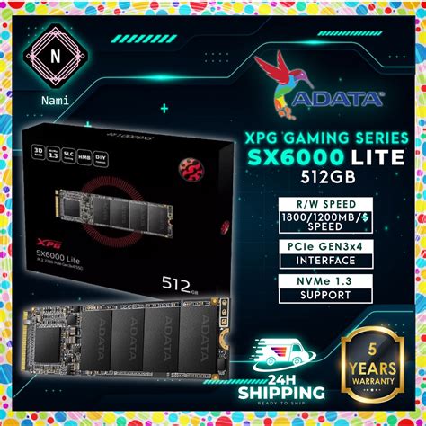 Adata XPG SX6000 LITE 512GB PCIe Gen3x4 M.2 2280 Solid State Drive SSD ...