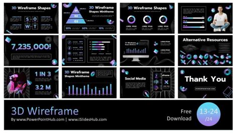 เทมเพลตนำเสนอแอพ Canva ดวย D Wireframe