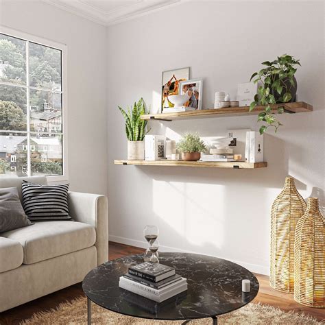 Wallniture Forte 60 Inch Long Bookshelf Floating Shelf For Wall Decor