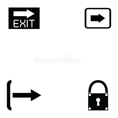 Exit Icon Set Stock Vector Illustration Of Arrow Button