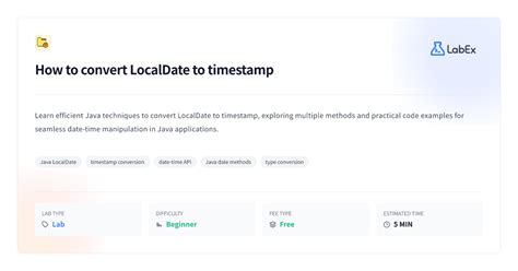 How To Convert Localdate To Timestamp Labex