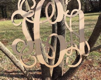 Wooden Monogram Etsy