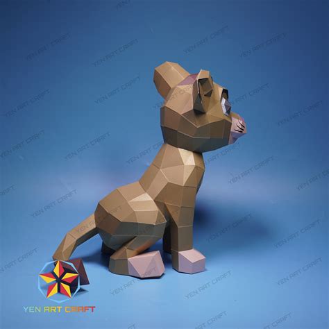 Diy Simba Papercraft Pdf Svg Template For Creating 3d Simba Etsy Australia