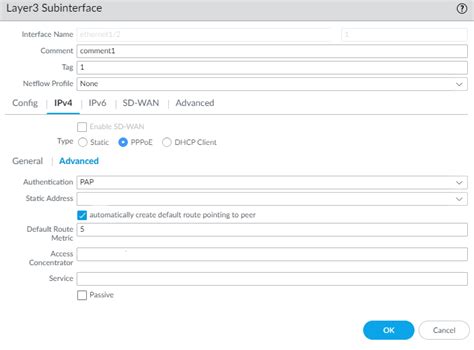 Configure A PPPoE Client On A Subinterface