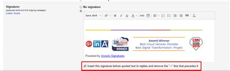 How Do I Remove The Two Dashes Above Signatures In Gmail Knowledgebase Aussiecom