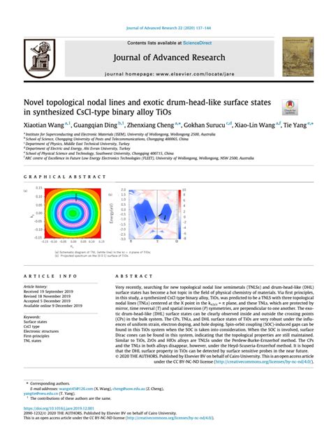 pdf novel topological nodal lines and exotic drum head like surface