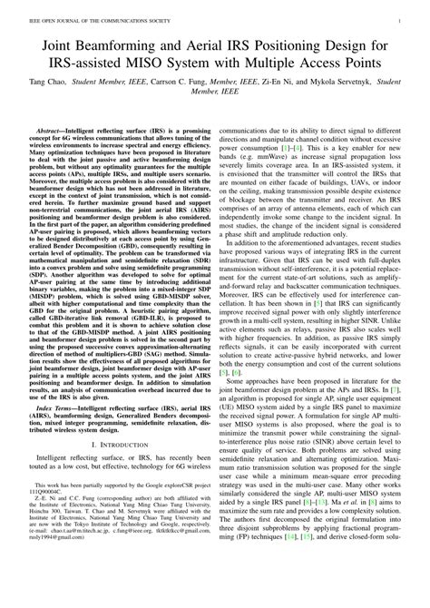 pdf joint beamforming and aerial irs positioning design for irs