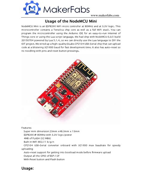 nodemcu mini v1 0 user s manual pdf arduino microcontroller