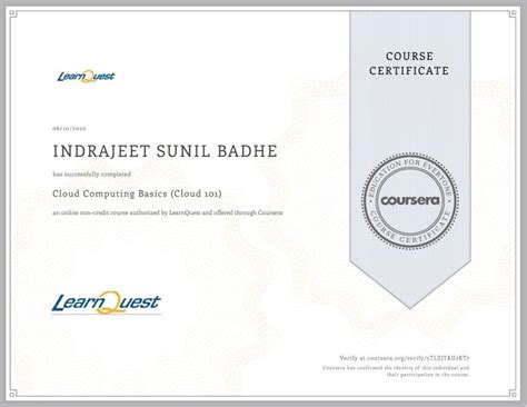 Indrajeet Badhe On Linkedin Cloudcomputing Basics Coursera Learningnewthings
