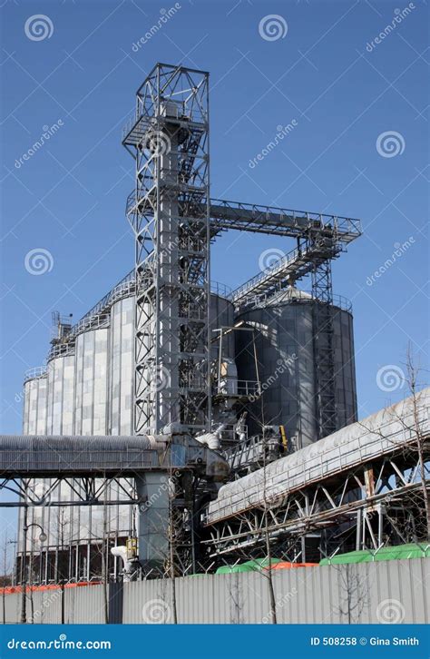 Flour Mill Grain Elevators And Railroad Tracks In Poti Georgia Royalty
