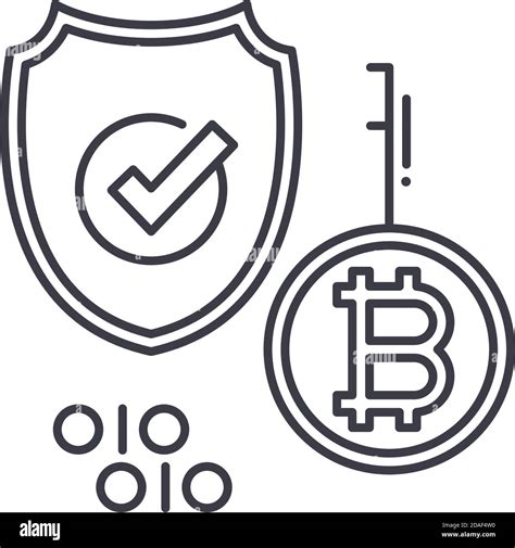 Bitcoin Encryption Icon Linear Isolated Illustration Thin Line Vector Web Design Sign