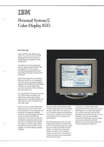 Ibm Ps 2 Color Display 8515 Brochure Ibm Free Download Borrow And Streaming Internet Archive