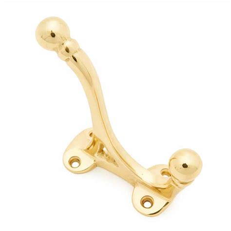 Rk International Hk 5815 Solid Brass Coat And Hat Hook Double Base Polished Brass Finish 3