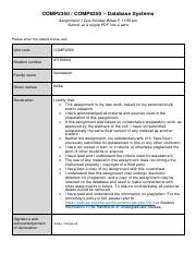 Database Systems Assignment Assumptions And Impacts On Course Hero
