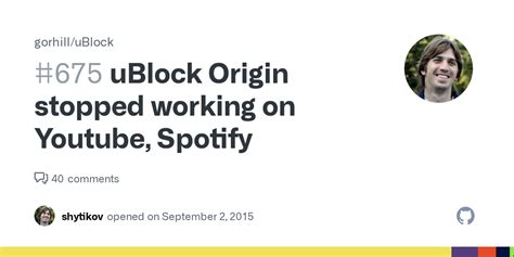 UBlock Origin Stopped Working On Youtube Spotify Issue Gorhill UBlock GitHub