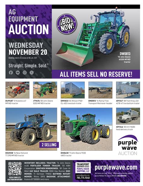 Sold Ag Equipment Auction Items Sold 11 20 2024 Purple Wave
